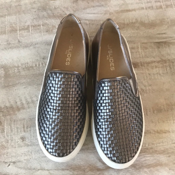 J Slides | Shoes | Jslides Alberta Woven Platform Sneaker Pewter 7 ...